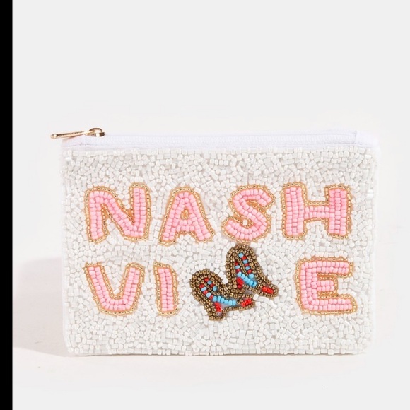 Nashville | Bags | Nwt Nashville Cowboy Boots Seed Beaded Coin Purse ...
